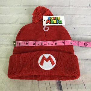 Bioworld | Accessories | Nintendo Super Mario Bros Logo Red Knit Beanie ...